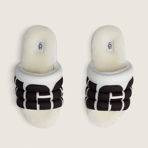 UGG | Shoes | New Ugg Maxie Logo Puffer Platform Slides In White | Poshmark